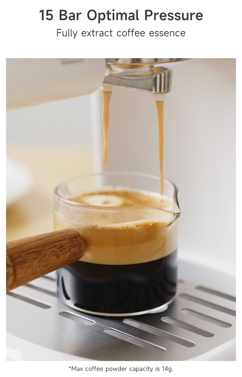 Simplus Coffee Maker Semi Automatic Espresso Extraction 15Bar High ...