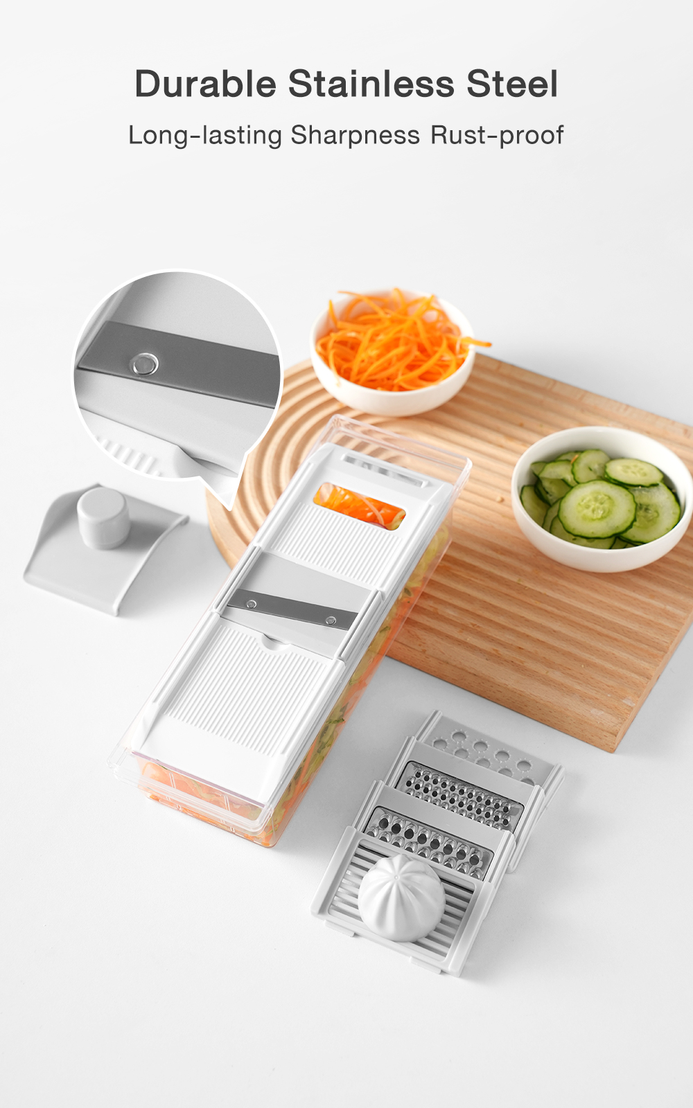 Simplus Food Chopper | Multi-Functional Vegetable Slicer | 5 Blades with Container PSQH001 ...