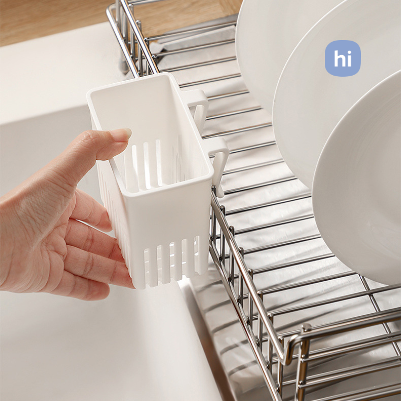 HI HOMES Japanese Style Kitchen Drain Rack Chopstick Tube Wall Mounted ...