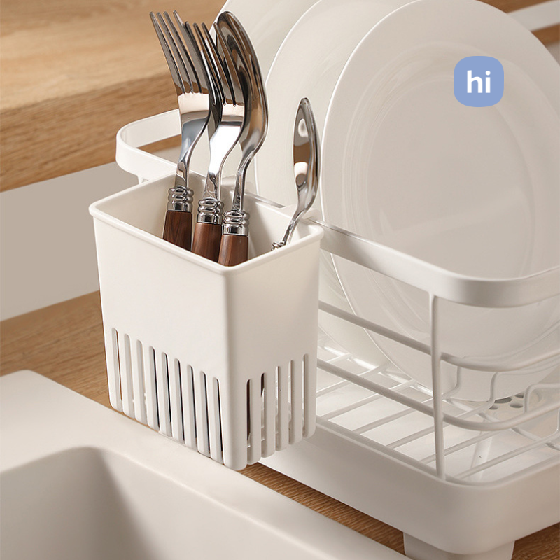 HI HOMES Japanese Style Kitchen Drain Rack Chopstick Tube Wall Mounted ...