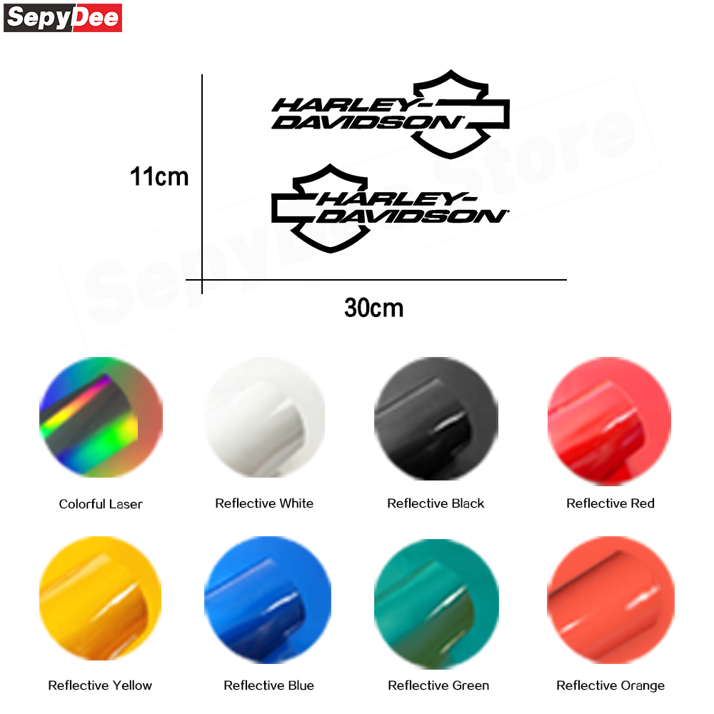 2PCS For Harley Davidson Motorcycle Reflective Vinyl Decals Fuel Tank ...