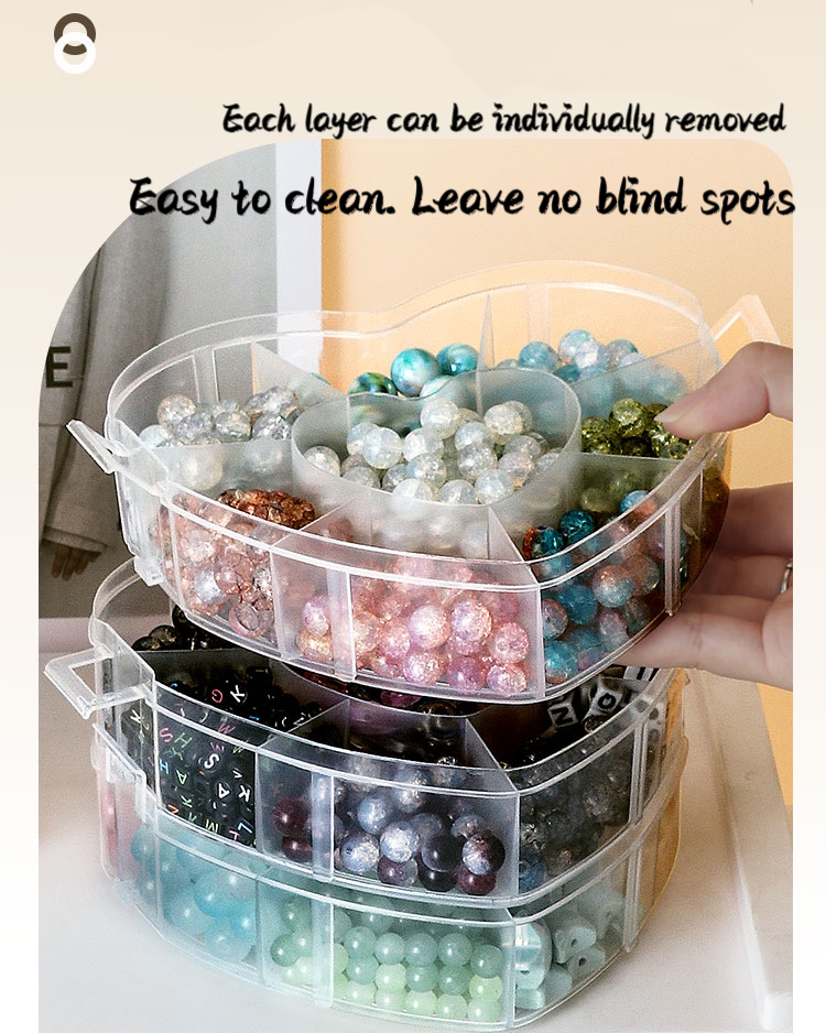 Transparent Handmade Beads Storage Box DIY Loose Bead Glass Bead Multi ...