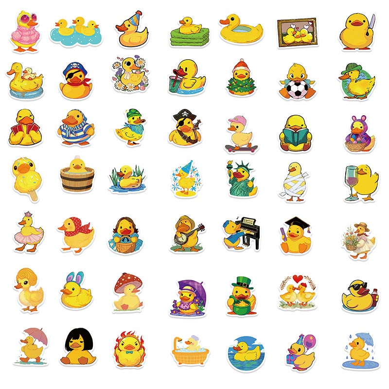 50Pcs Cute Little Yellow Duck Stickers Kawaii Animal Decals DIY Laptop ...