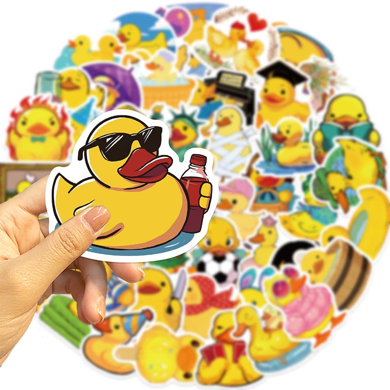 50Pcs Cute Little Yellow Duck Stickers Kawaii Animal Decals DIY Laptop ...