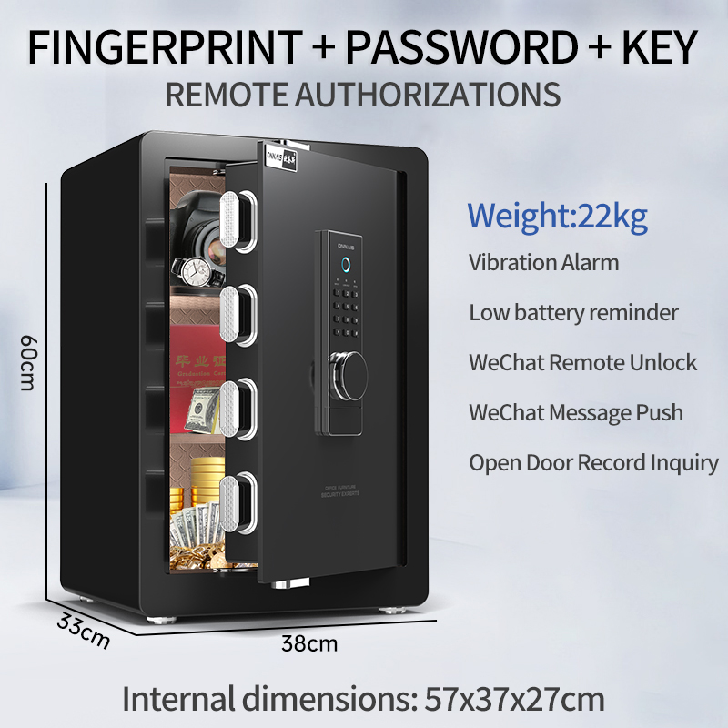 45/60CM Safe Box Anti-theft Alarm Digital Safe Deposit Box Fingerprint+password+key | Shopee ...