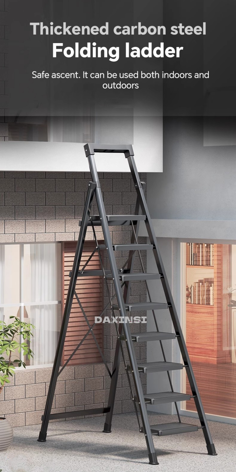 DAXINSI Ladder Folding Ladder Portable Staircase Climbing Ladder ...