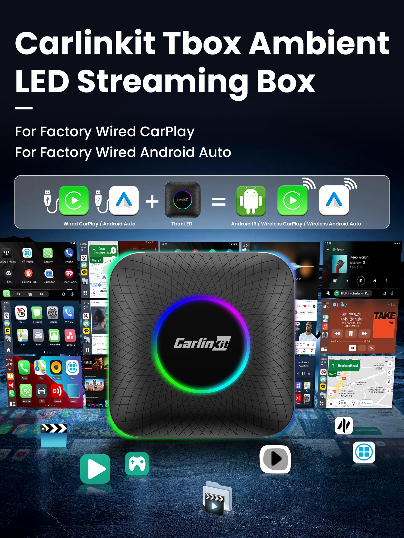 Carlinkit Official Android 13 Ai Box Turn CarPlay To Android 13.0 ...
