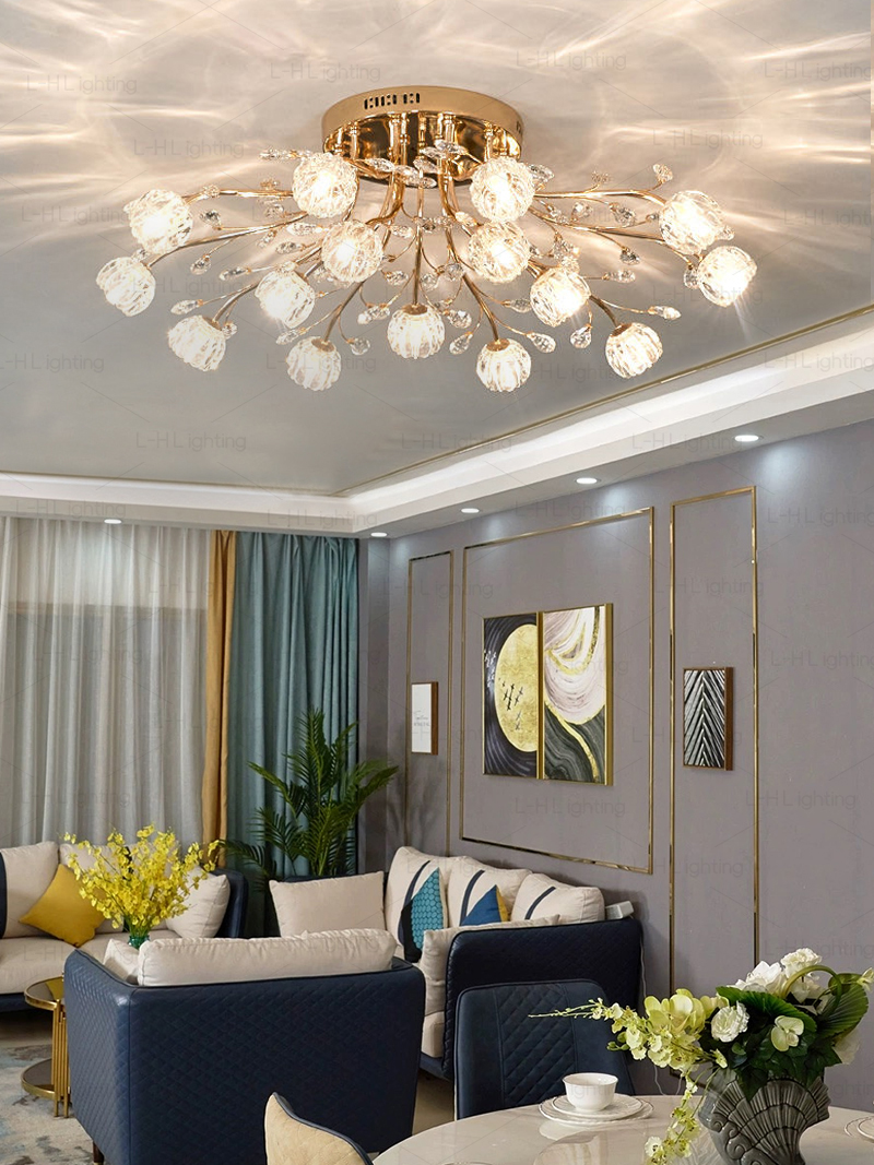 New crystal living room lamp bedroom ceiling light G9 bulb household ...