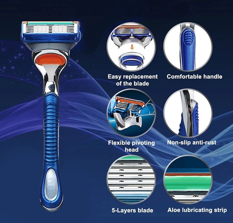 Imported Razor Manual Razor Original Sharp Speed 5-Layer Blade Men's ...