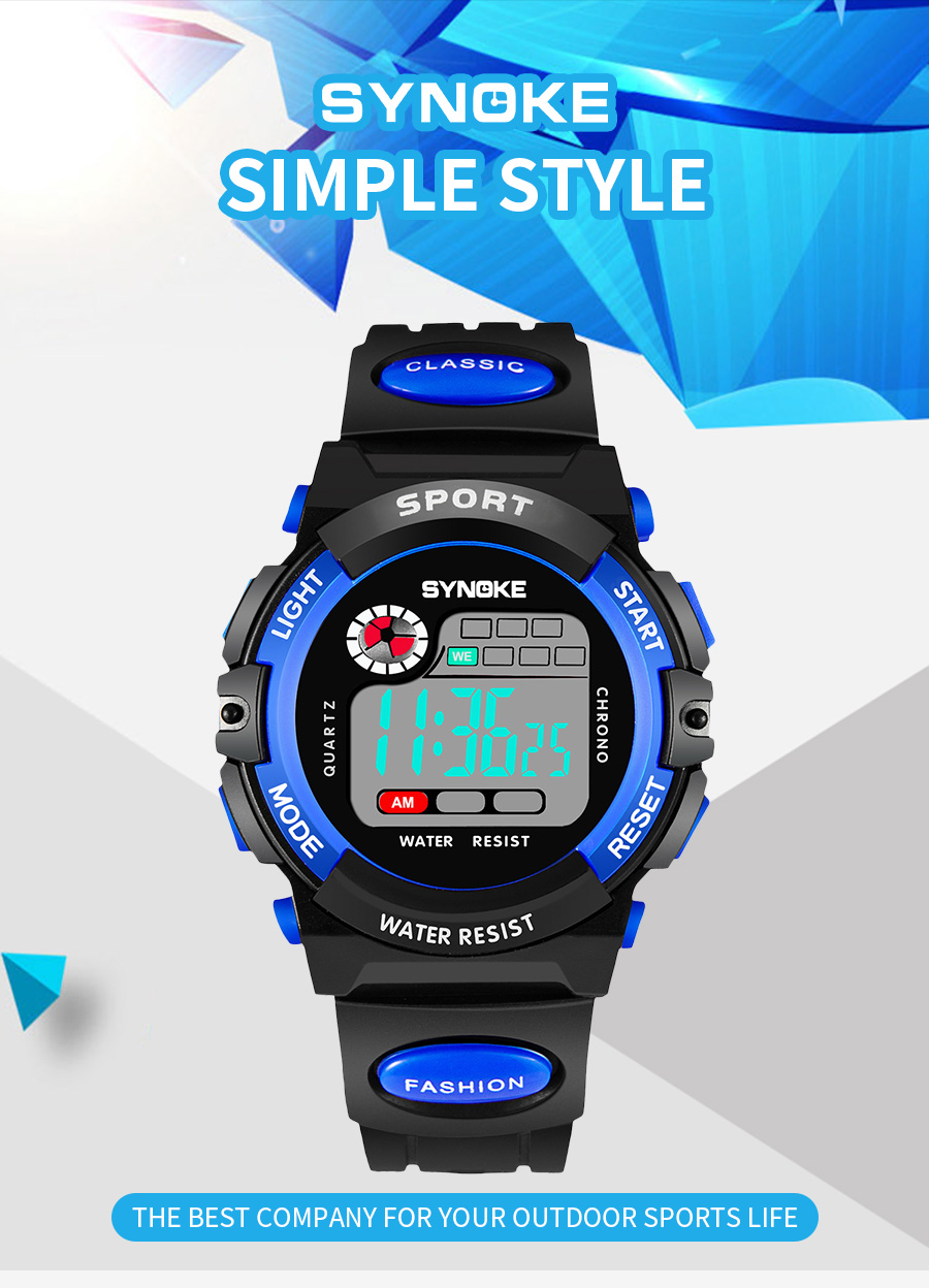SYNOKE Kids Watch Waterproof Multifunctional LED Digital Watch Girls ...