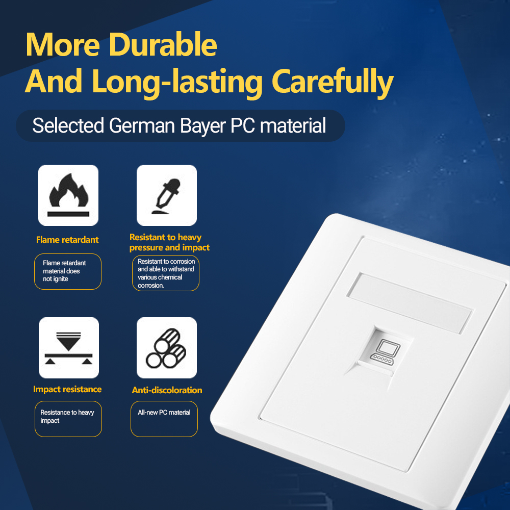 HOOLNX 1/2/3/4-port Wall Faceplate Socket White Wallplate 1-Port 2-Port ...