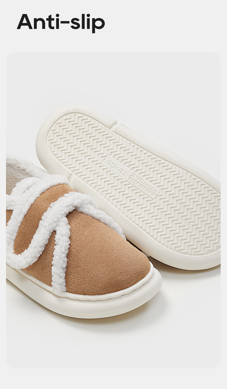 UTUNE Cotton Shoes For Women Berber Fleece Adjustable Non-slip Winter ...