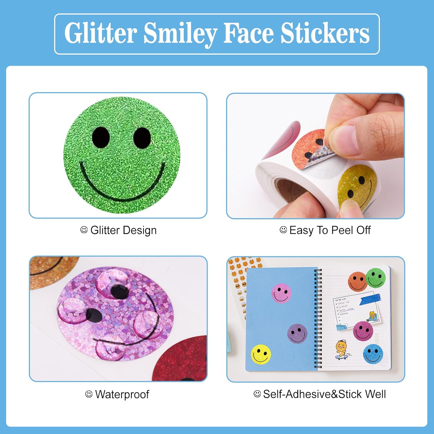 Smiley Face Stickers Happy Face Stickers 1 Inch Small Round Smile ...