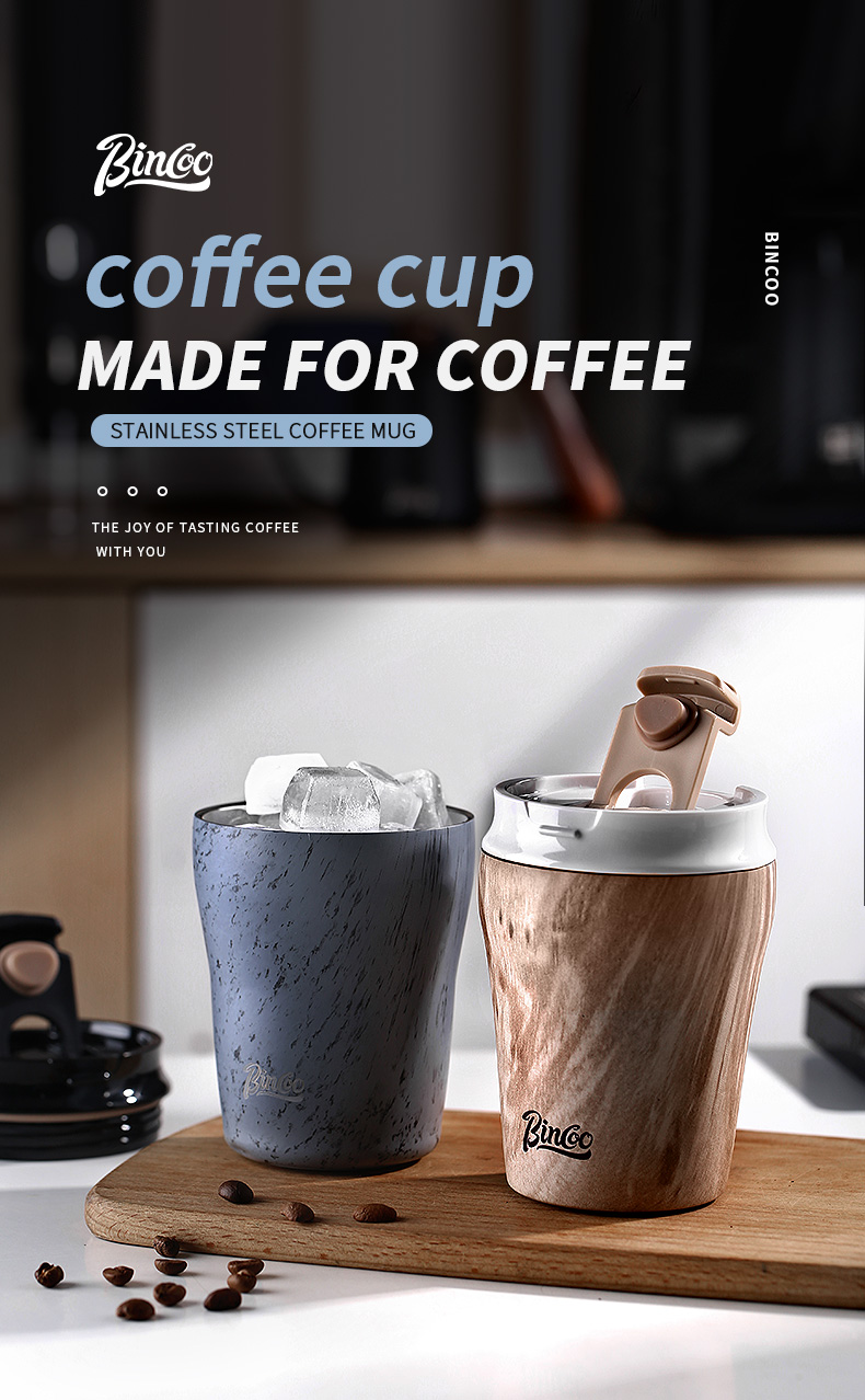 BINCOO Coffee Mug Set Inner Coated Ceramic Insulated Mug Portable ...