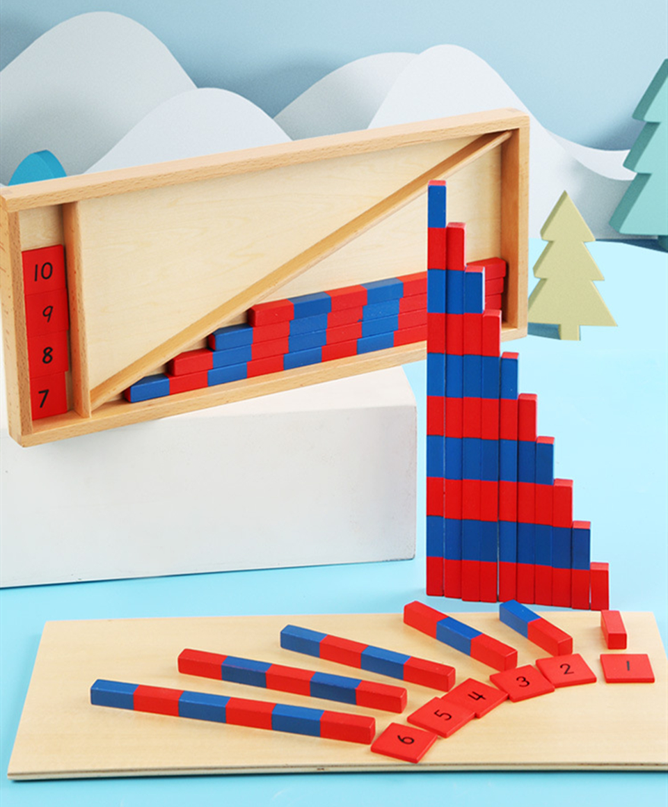 Montessori Mathematics Material - Small Numerical Rods with Number ...