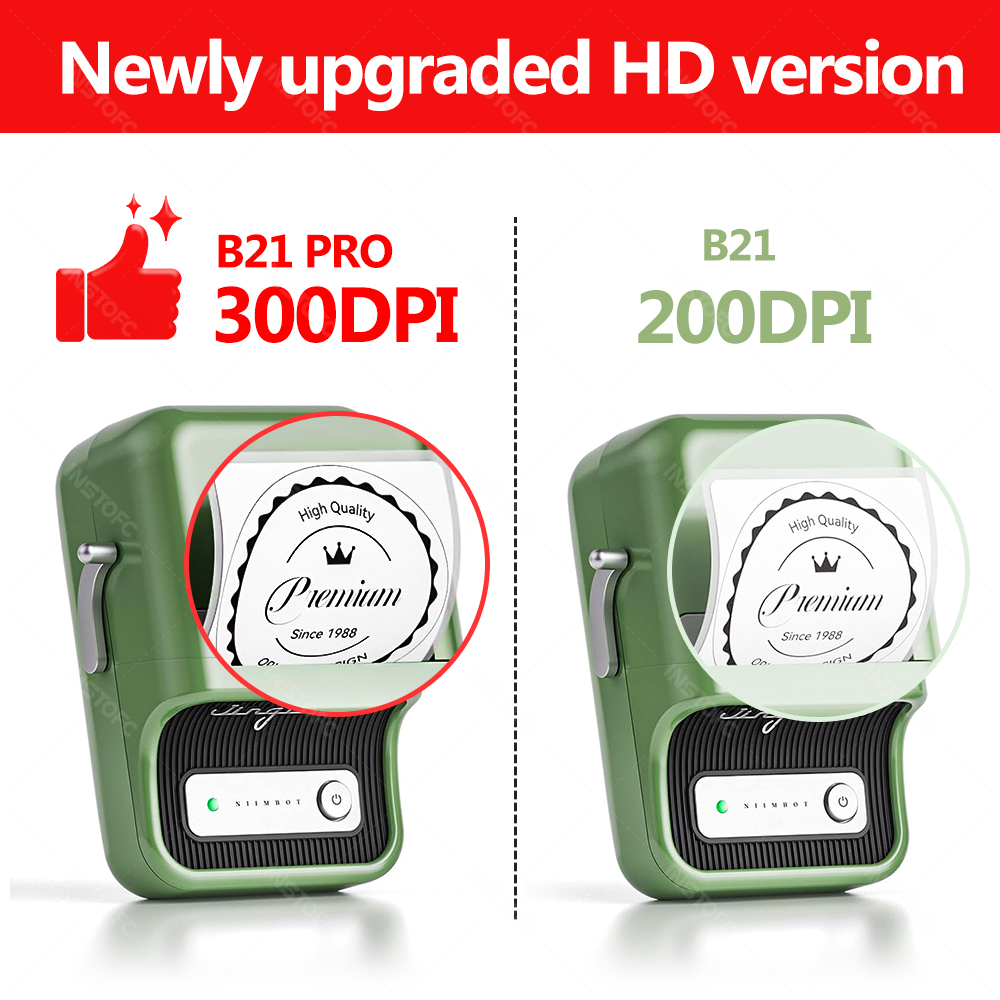 NIIMBOT B21 PRO Label Printer 20-50mm 300dpi Thermal Bluetooth Inkless Sticker Maker Photo ...