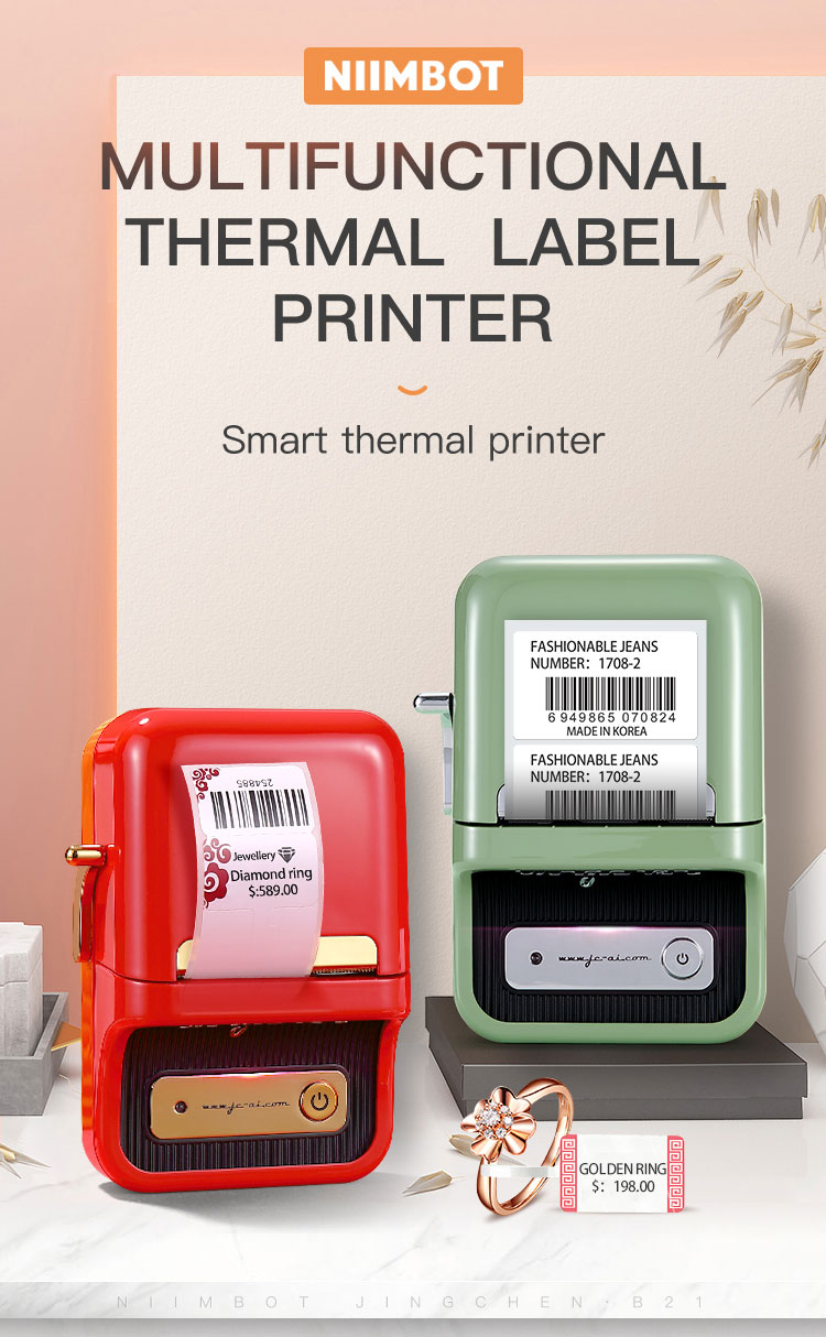 NIIMBOT B21 PRO Label Printer 20-50mm 300dpi Thermal Bluetooth Inkless Sticker Maker Photo ...