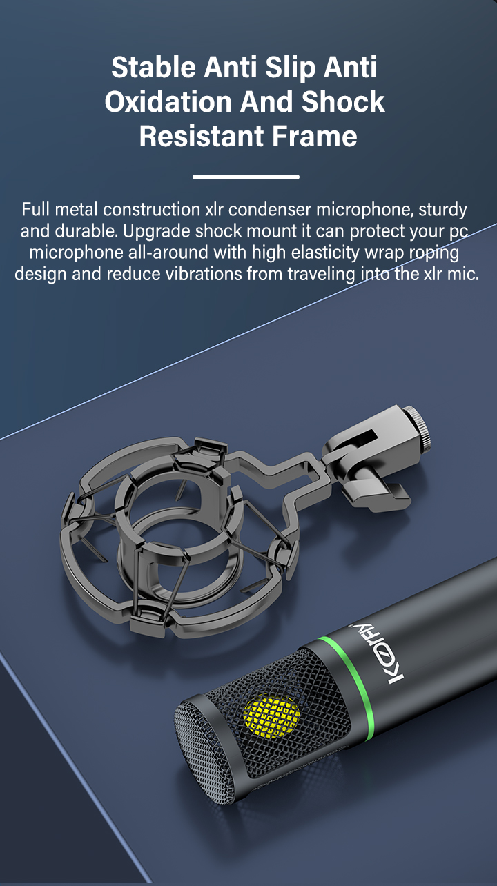 KoorFly F22 U87 Pro Condenser Microphone With XLR Cable Microphone ...