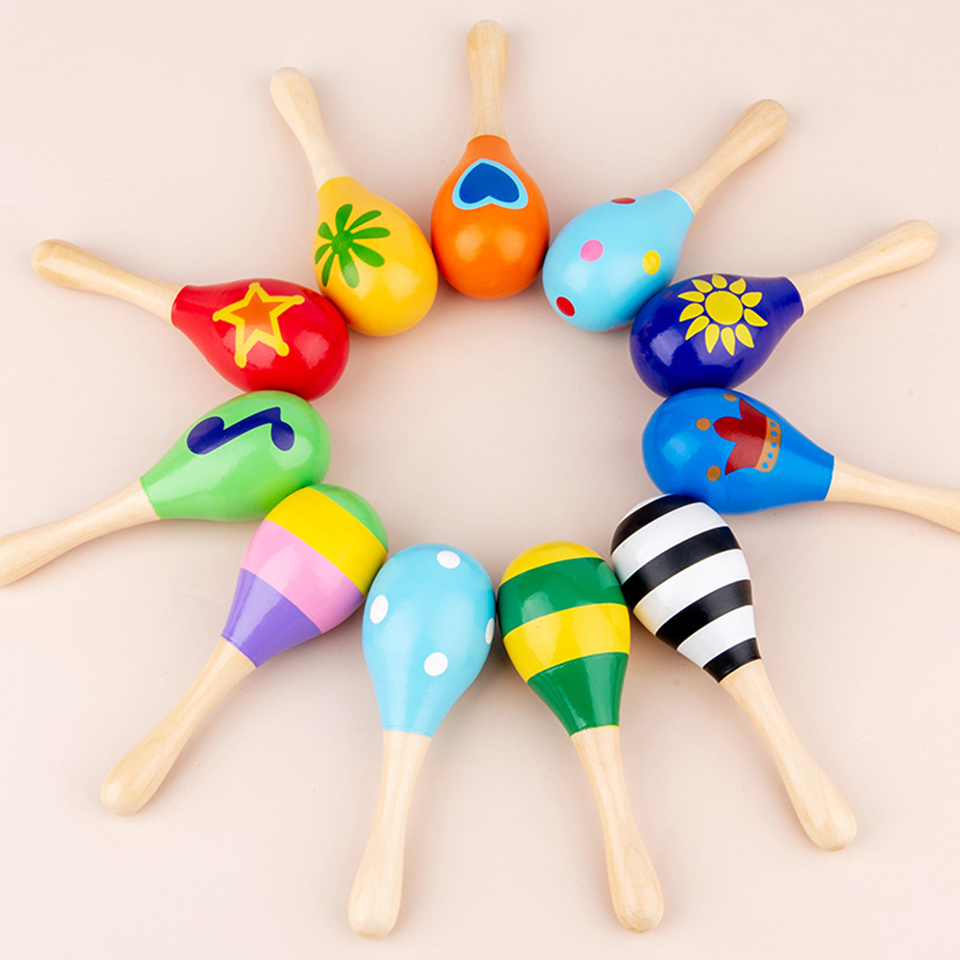 Treeyear Mini Wooden Maracas Rattles Egg Shaker Kids Musical Party ...