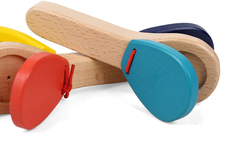 Treeyear Wooden Handle Castanet Clapper Educational Musical Percussion ...
