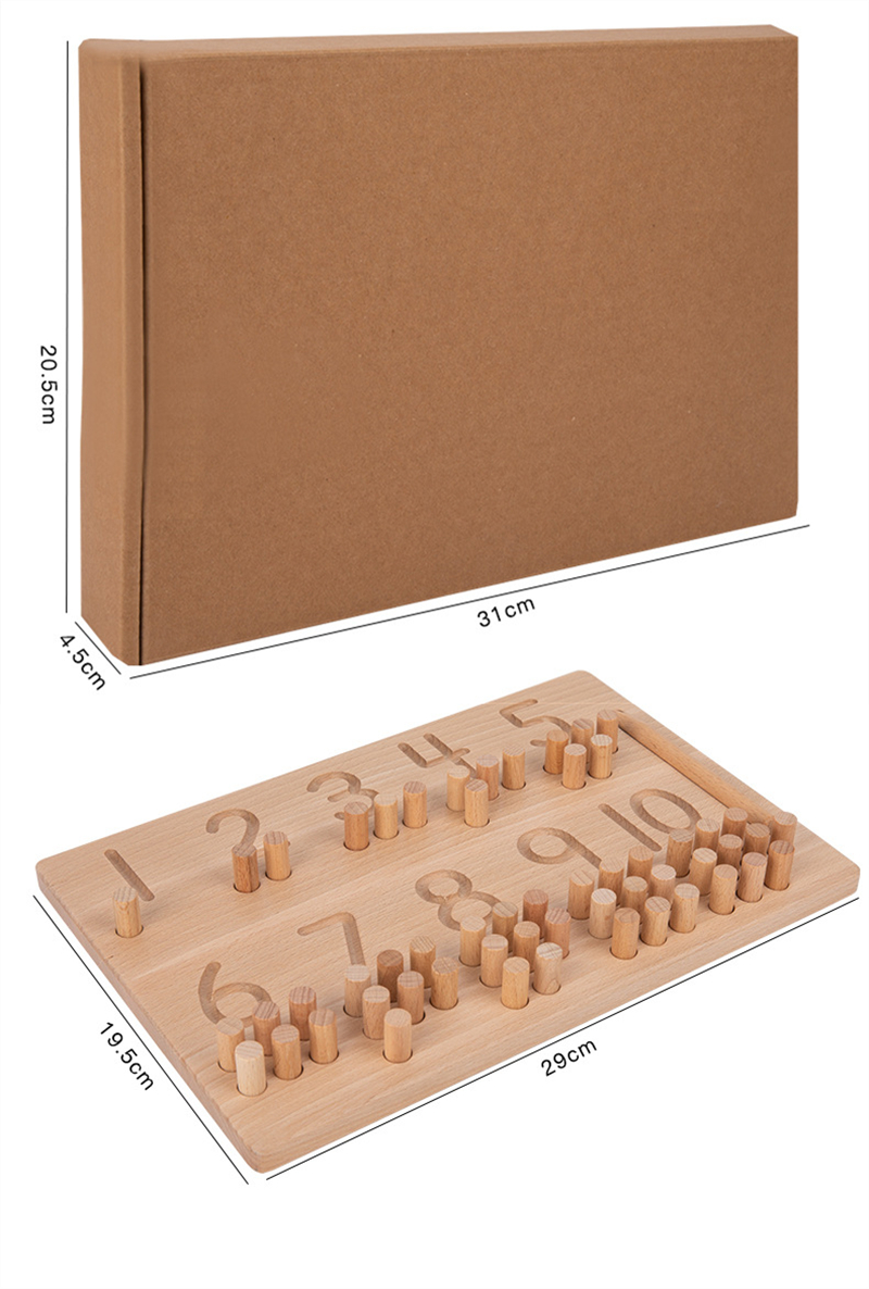 Wooden 1-10 Number Peg Boards Counting Teaching Toy, Educational Toy ...