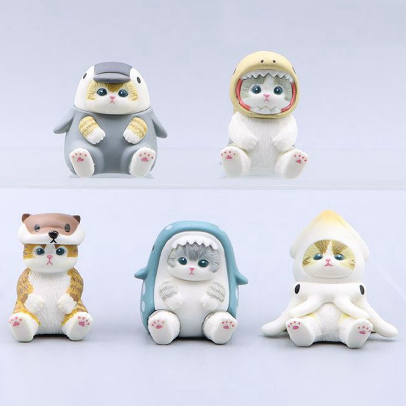 5Pcs/6Pcs/Set Anime Cartoon Mofusand Sanrio Shark Cat My Melody Kuromi ...