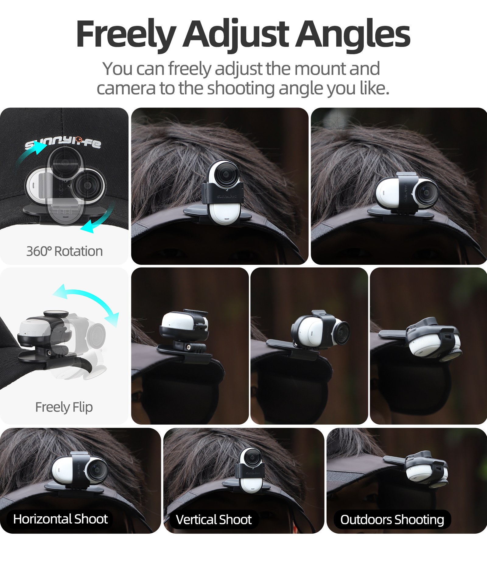 Aulidtech Magnetic Camera Hat Mount for Insta 360 Go 3/3S Accessories ...