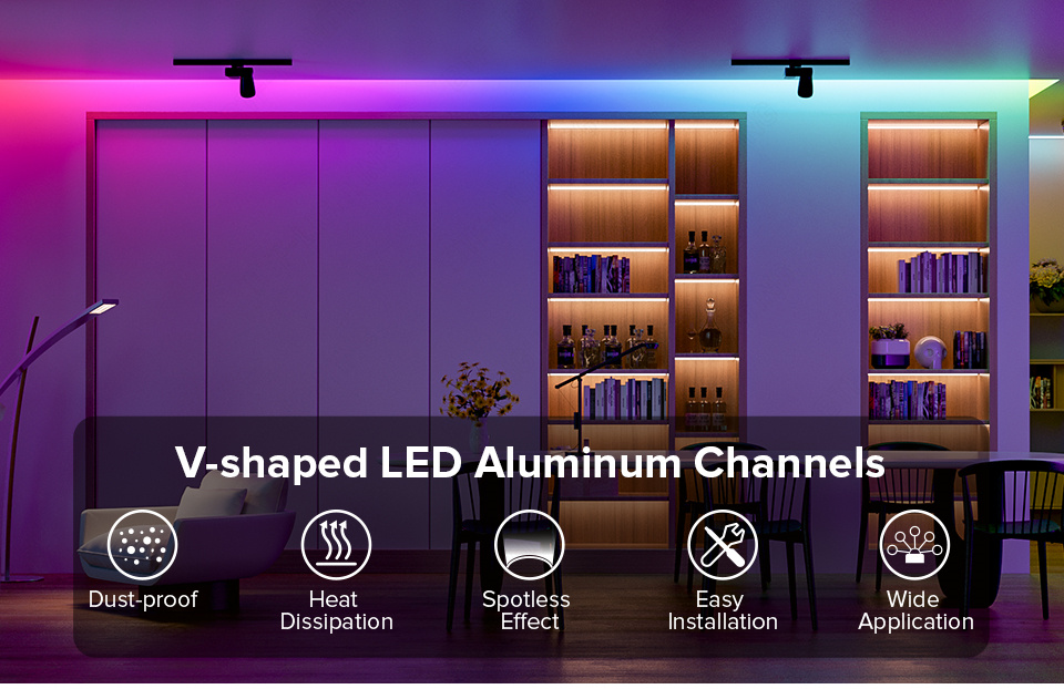 BTF-LIGHTING 10m V-shaped Aluminum profile led lighting 15.7mm*15.7mm ...