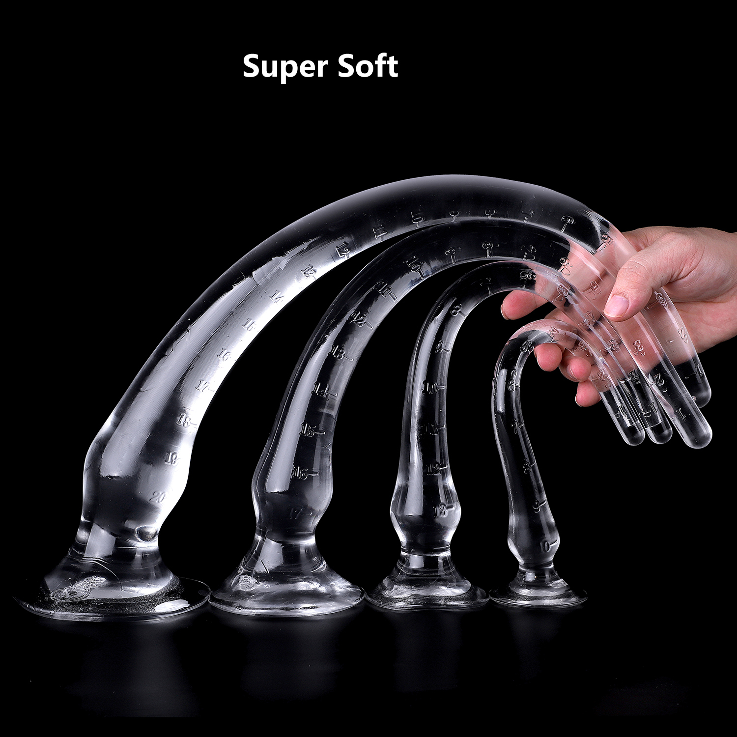 Four Sizes Transparent Color Super Long Safe Tpe Material Smooth Soft