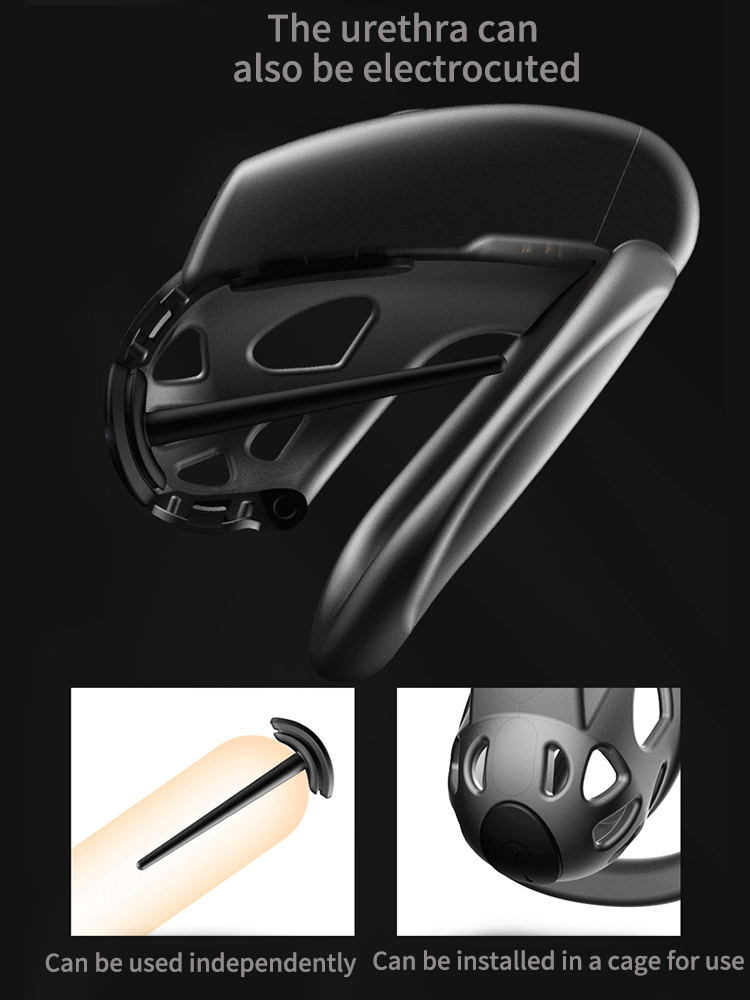 JEUSN Male electric shock Penis Chastity Cage Mobile remote control ...