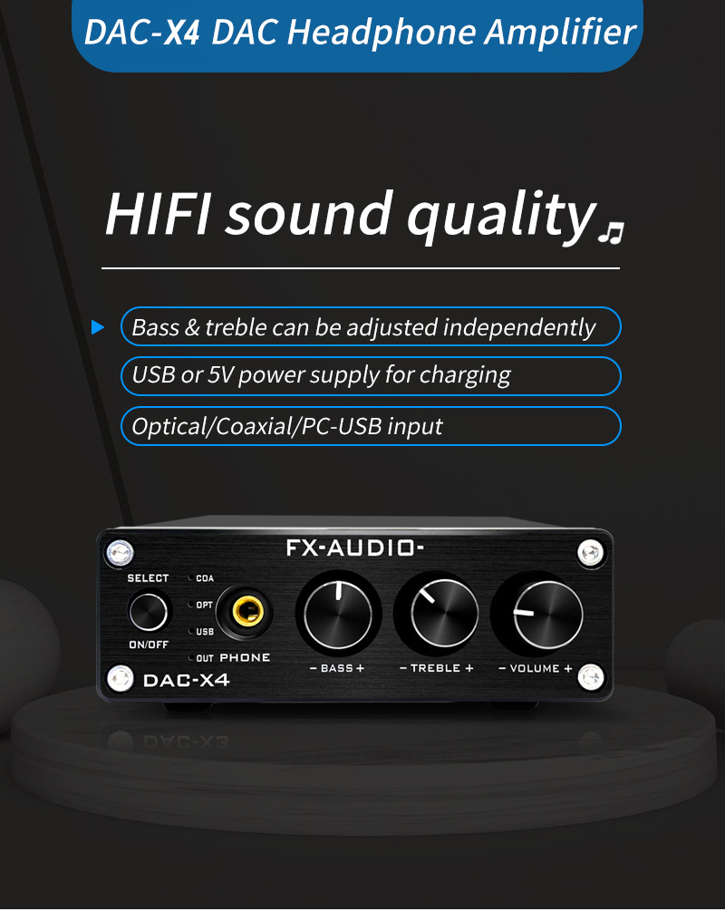 Fx-audio DAC-X4 Fever hifi Lossless USB Decoder Sound Card Optical Fiber Coaxial Output DAC Ear ...