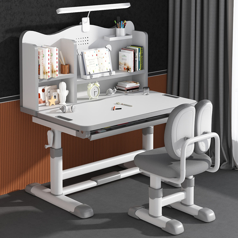 Kids Study Table Children Height Adjustable Ergonomic Equipped With LED ...