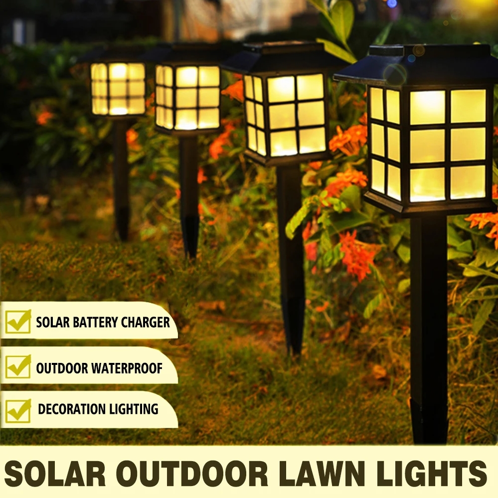 4PCS Square Outdoor Solar Garden Lawn Light IP65 Waterproof Solar Light ...