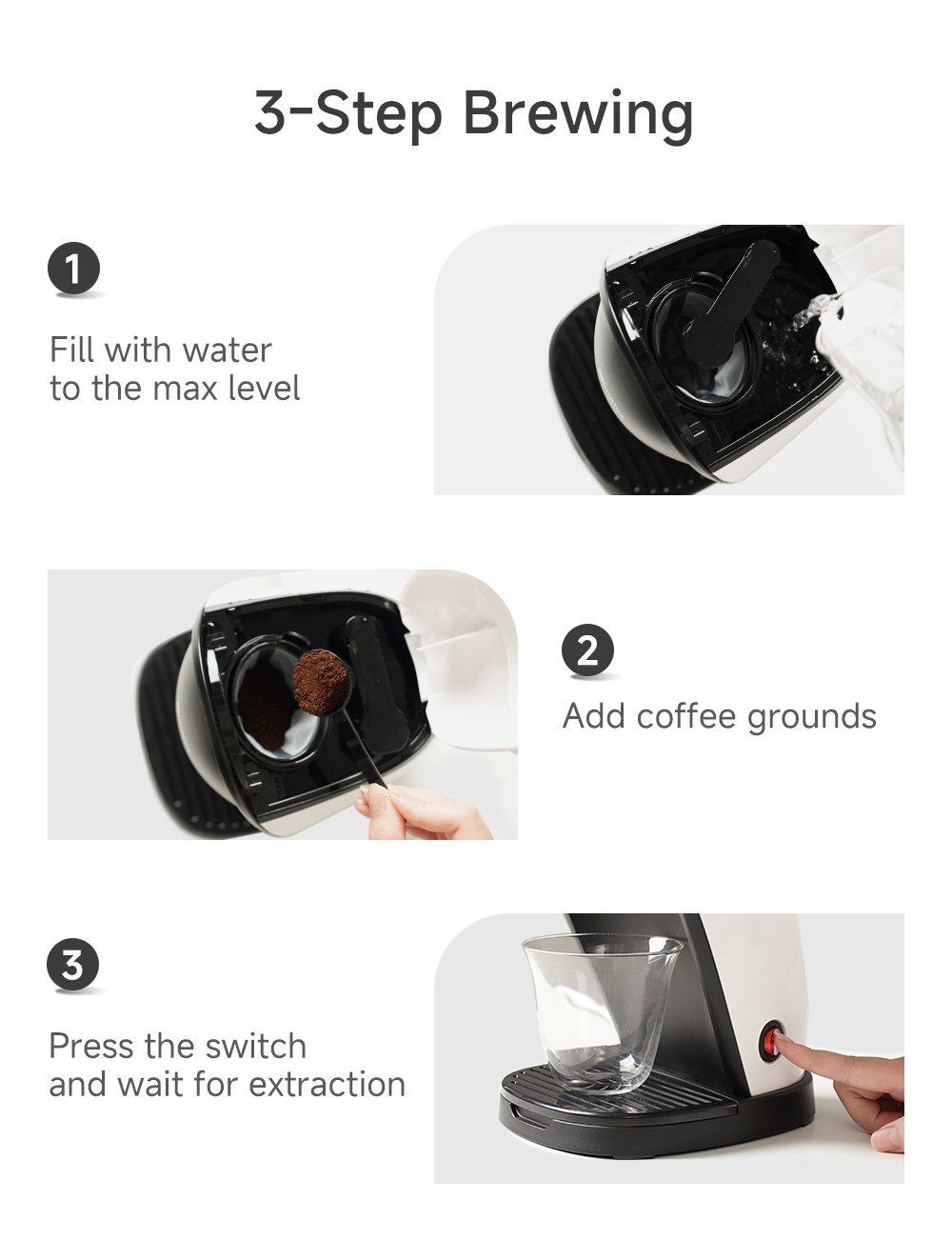 Simplus Coffee Maker | Dual Use for Coffee & Tea | 250ml Tank | 6-hole Showerhead | Brewing ...