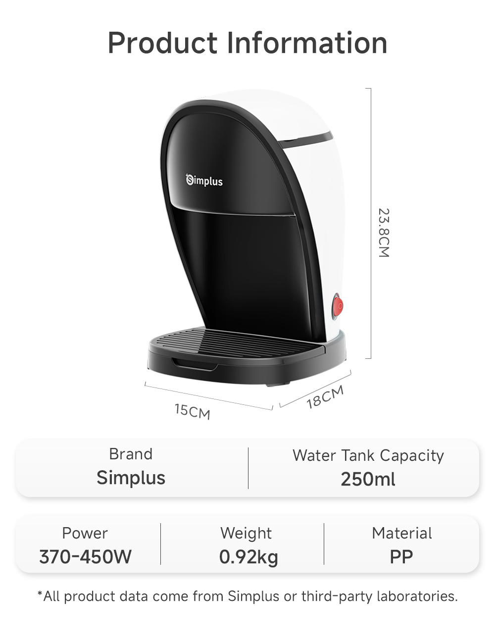 Simplus Coffee Maker | Dual Use for Coffee & Tea | 250ml Tank | 6-hole Showerhead | Brewing ...