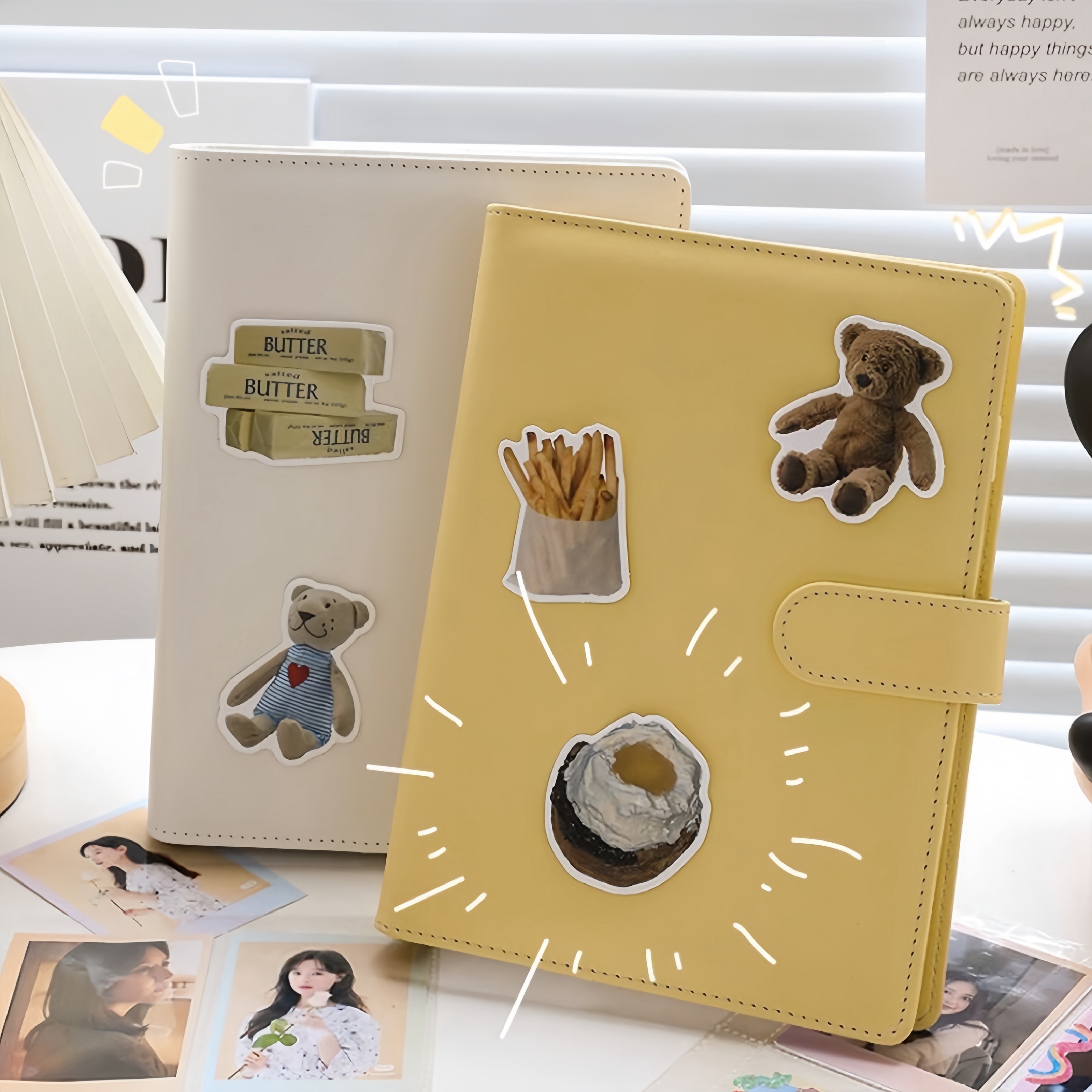 Solid Color Series Magnetic Card Book PU Leather A5 Photo Book Handbook ...