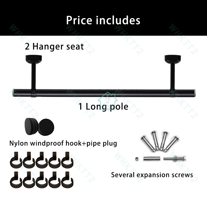 Balcony clothes drying pole fixed household clothes drying pole top ...