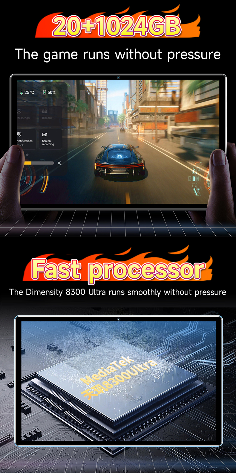🔥SG Top 1 Sale Tablet🔥2025 New P800Ultra Dimensity 8300 Android 15 ...