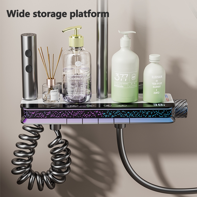 Water Plated Brushed Digital Display Shower All Copper Piano Button ...