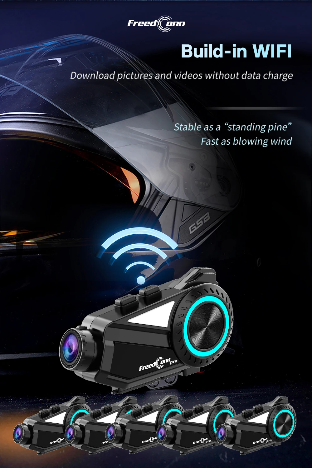 FreedConn R3 Pro 2K 1440 360° Shooting Video Camera Motorcycle Camera ...