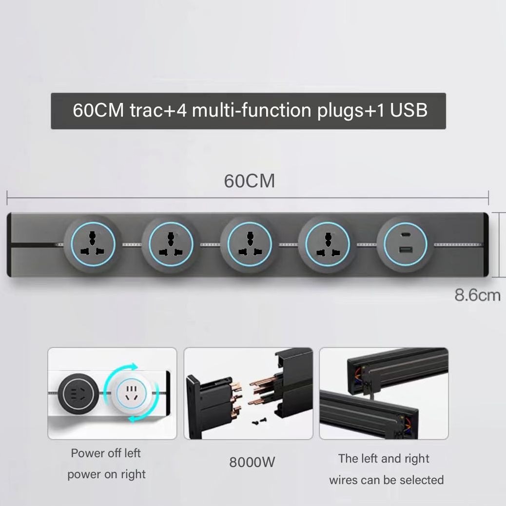 Power rail socket home appliance plug adapter detachable socket ...