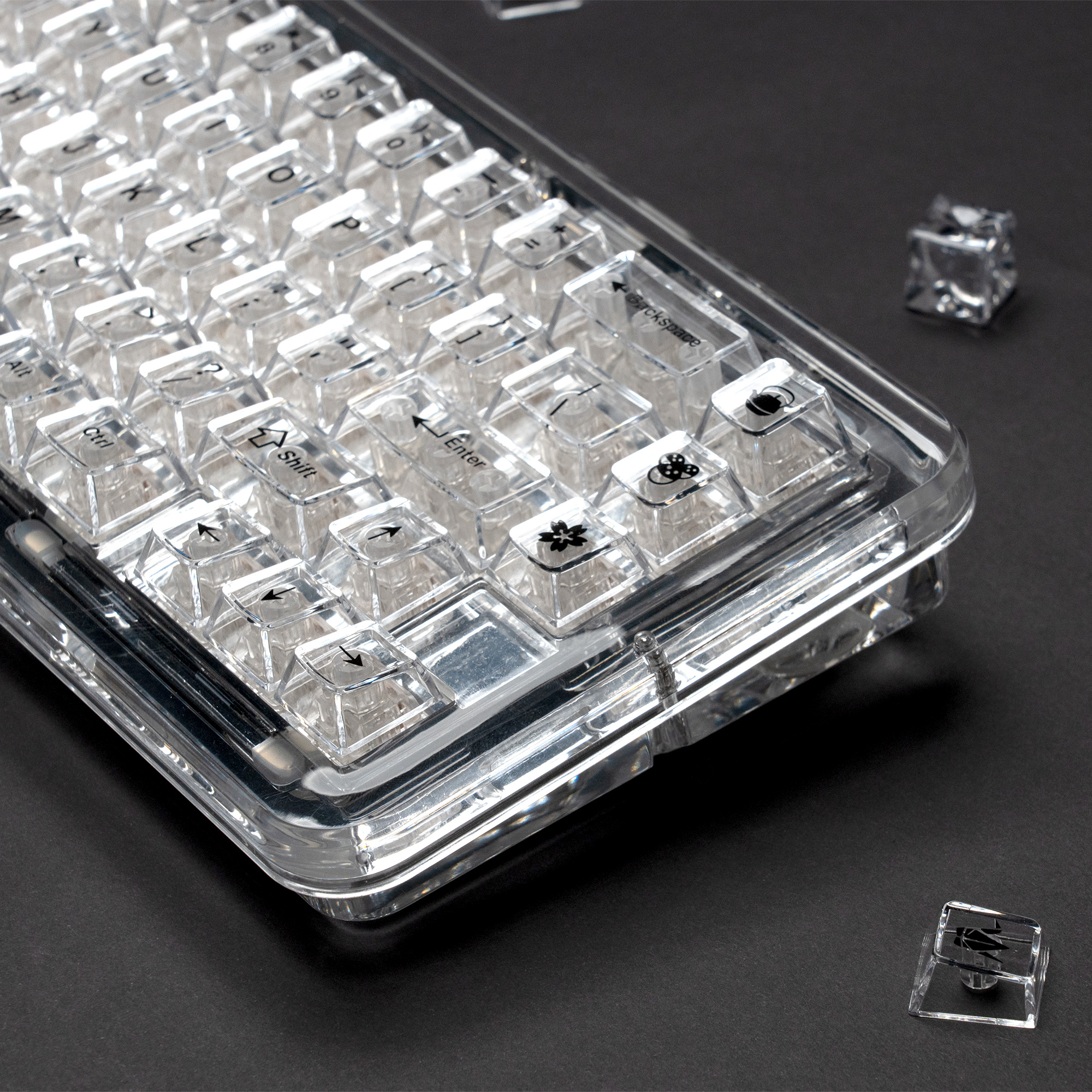 XVX Clear keycaps white Transparent Keycaps cherry profile 124 keys ...