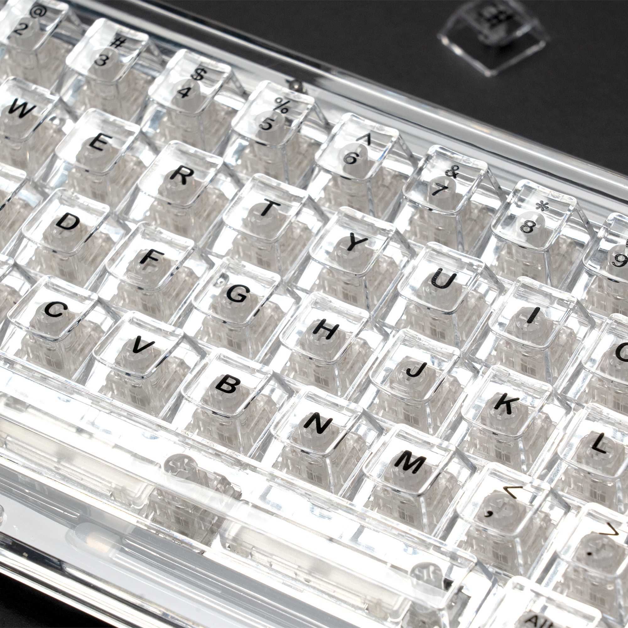 XVX Clear keycaps white Transparent Keycaps cherry profile 124 keys ...
