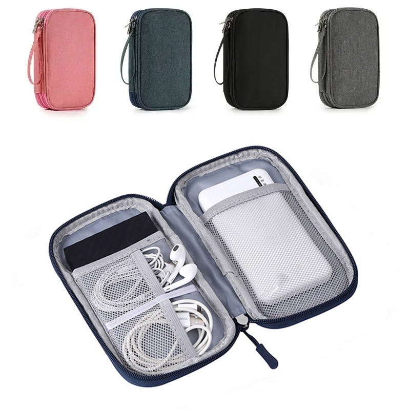 Travel Tech Organizer – Portable Cable & Headphone Storage Bag (Pink ...