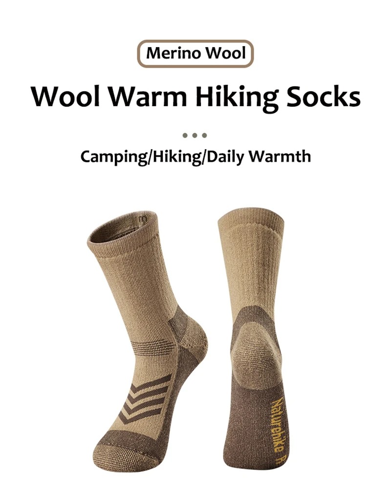 Naturehike Merino Wool Socks Men Women Outdoor Camping Hiking Shock ...