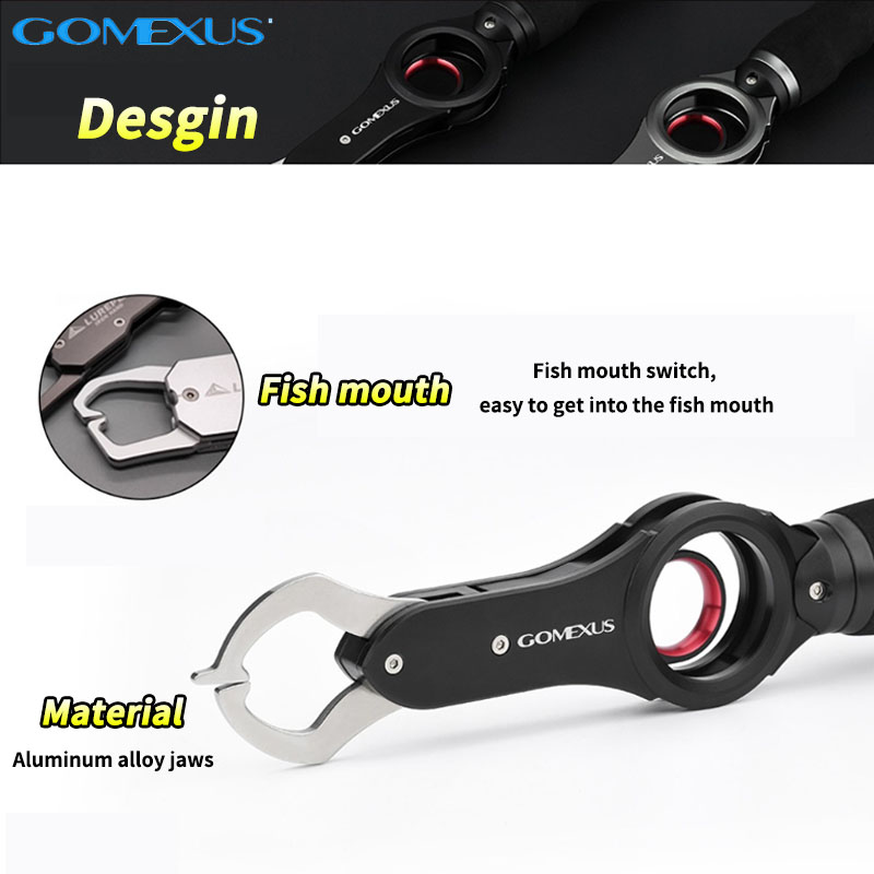 Gomexus Fishing Gripper Aluminum Fish Grip Fish Tackle Lip Grip Holder ...