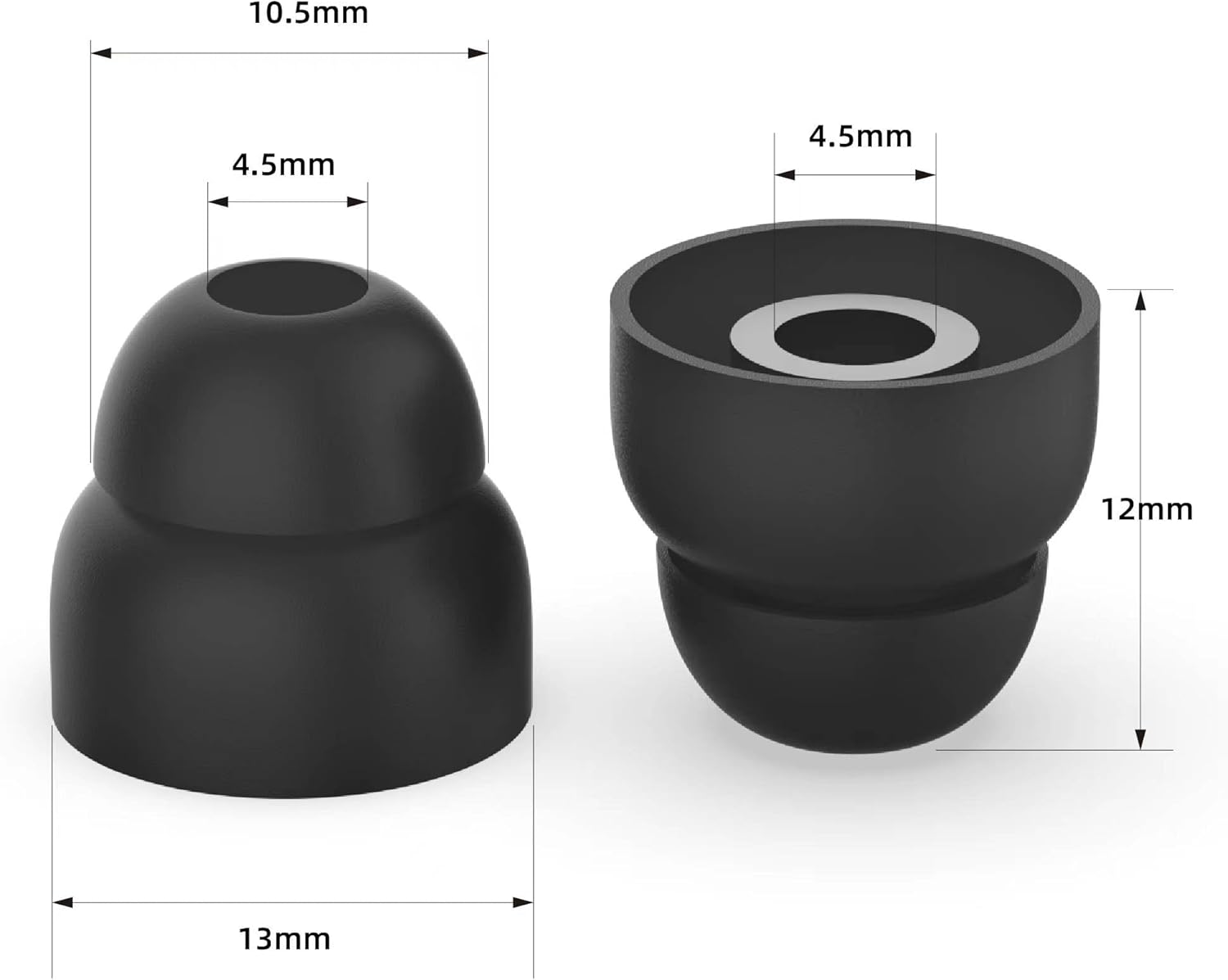 5 Pairs of Double Flange Replacement Earbud Tips fit Powerbeats, LG ...