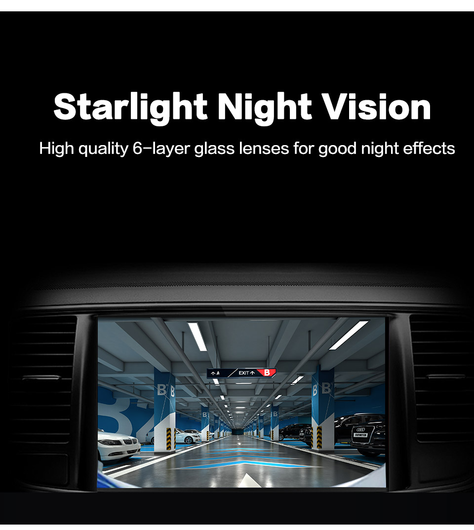 Smartour HD 170 Degree Reverse Camera Front Rearview Car Night Vision With Built-in Distance ...