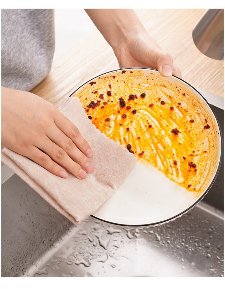 Hi HOMES Loofah Cloth Absorbs Oil Without Sticking Oil Easy To Clean In ...