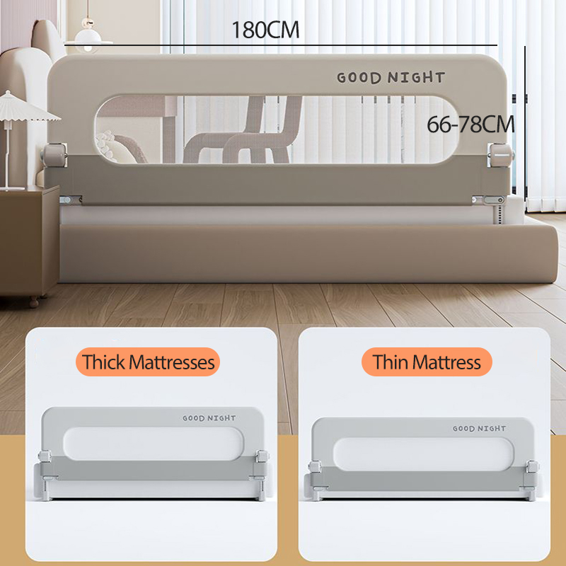 1.5/1.8/2M Baby Bed Fence with Vertical Lift Bed Guard Fence Safety ...